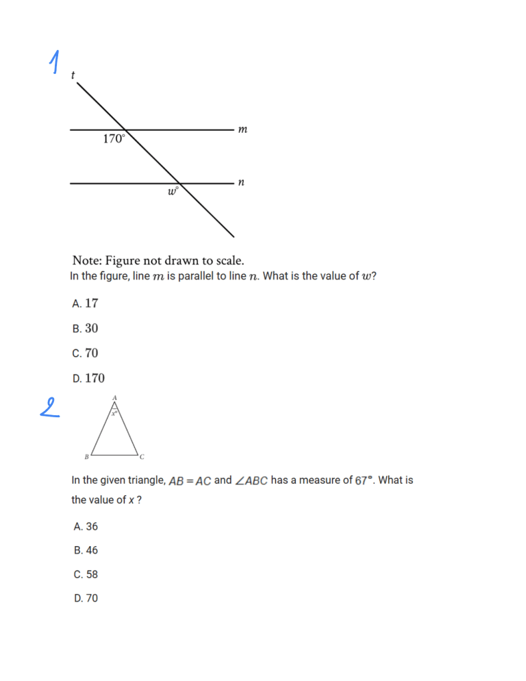 Geometry Problems: Angles, Triangles, Parallel Lines