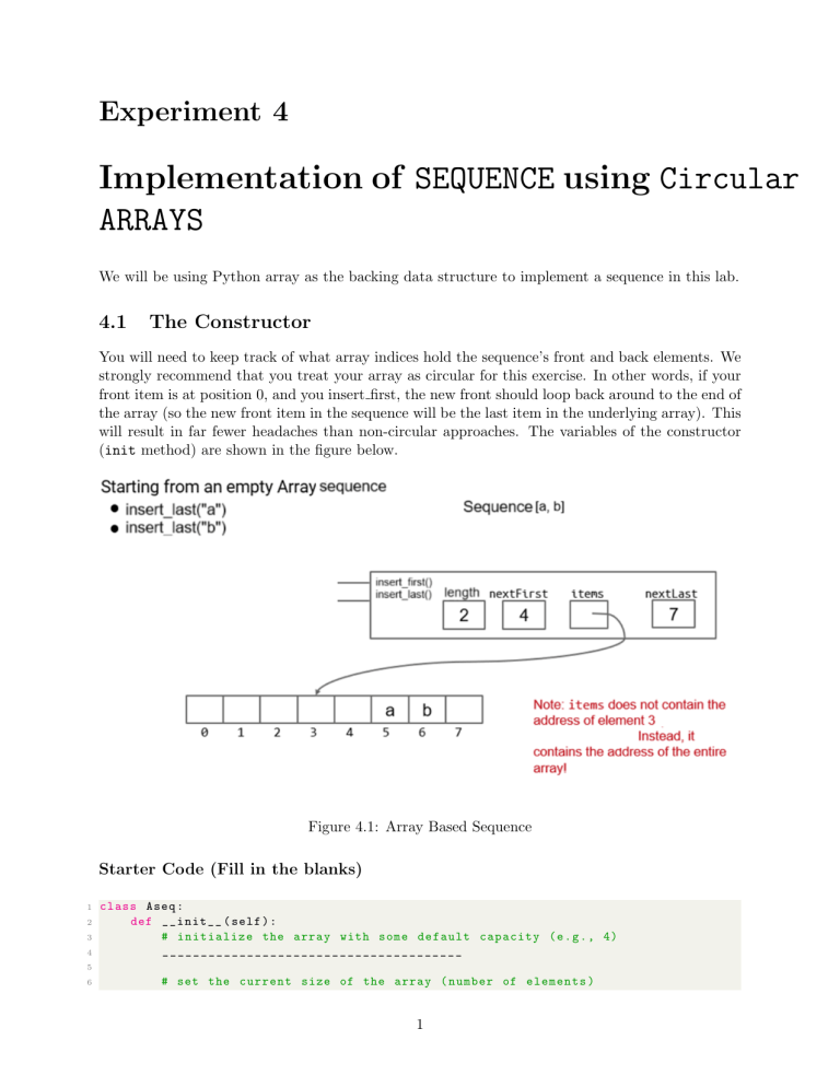 Python Circular Array Sequence Implementation: Data Structures Lab 4