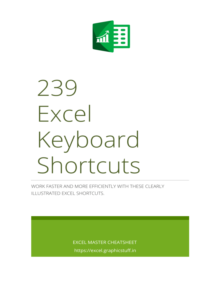 239 Excel Keyboard Shortcuts Cheatsheet