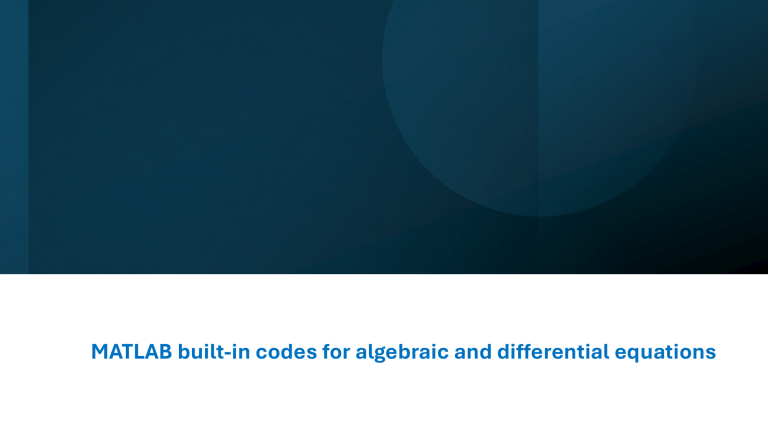 MATLAB & MAPLE: Solving Algebraic & Differential Equations with Built ...