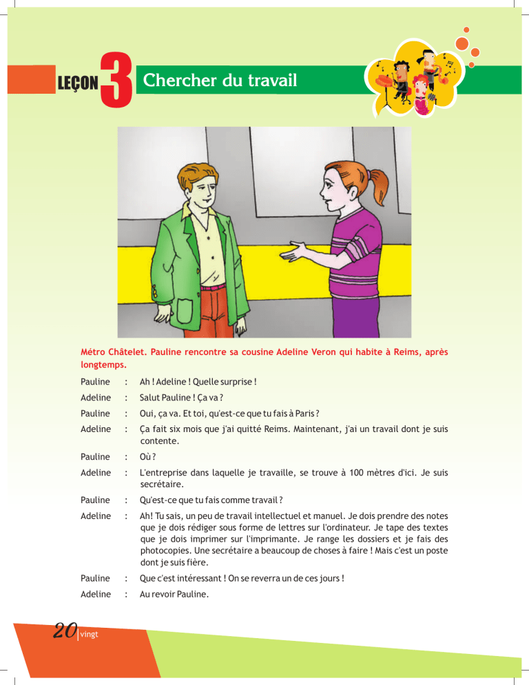 Leçon 3 : Chercher du travail - Cours de français