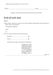 Science 8 End-of-Unit Test: Blood, Respiration, Lungs