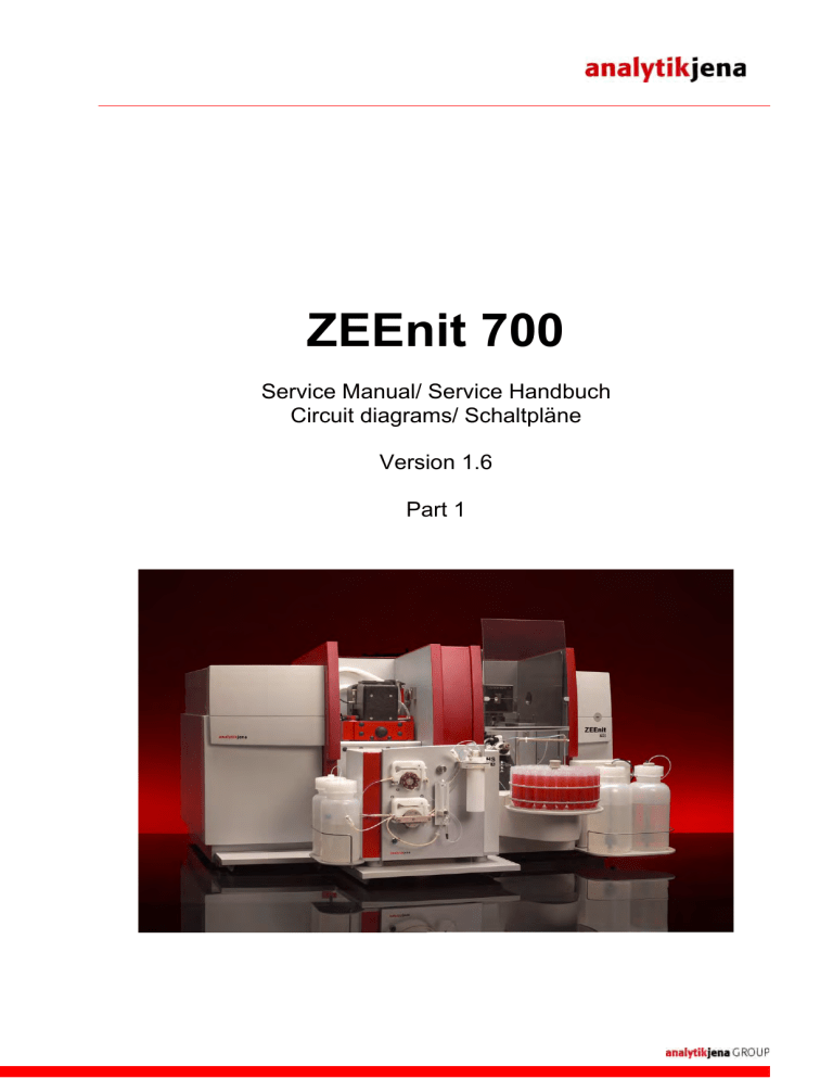 ZEEnit 700 Service Manual: Circuit Diagrams for AAS & EA Controllers