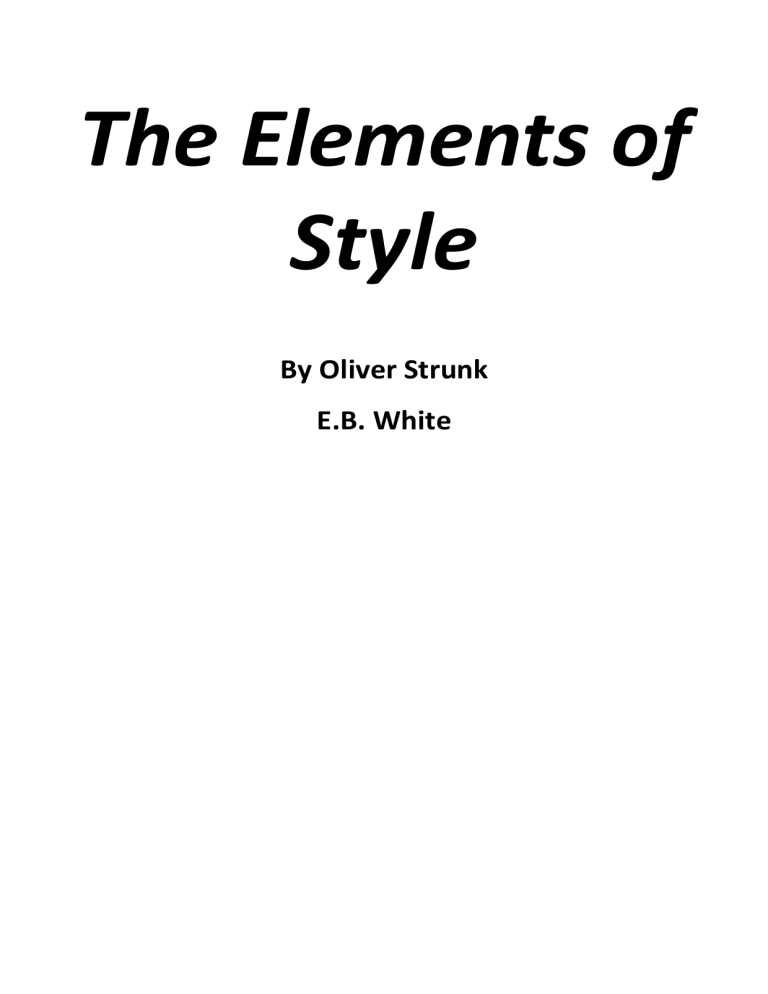 The Elements of Style: A Concise Writing Guide