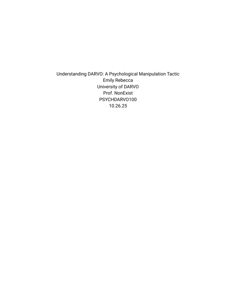 Understanding DARVO: Psychological Manipulation Tactic & Accountability