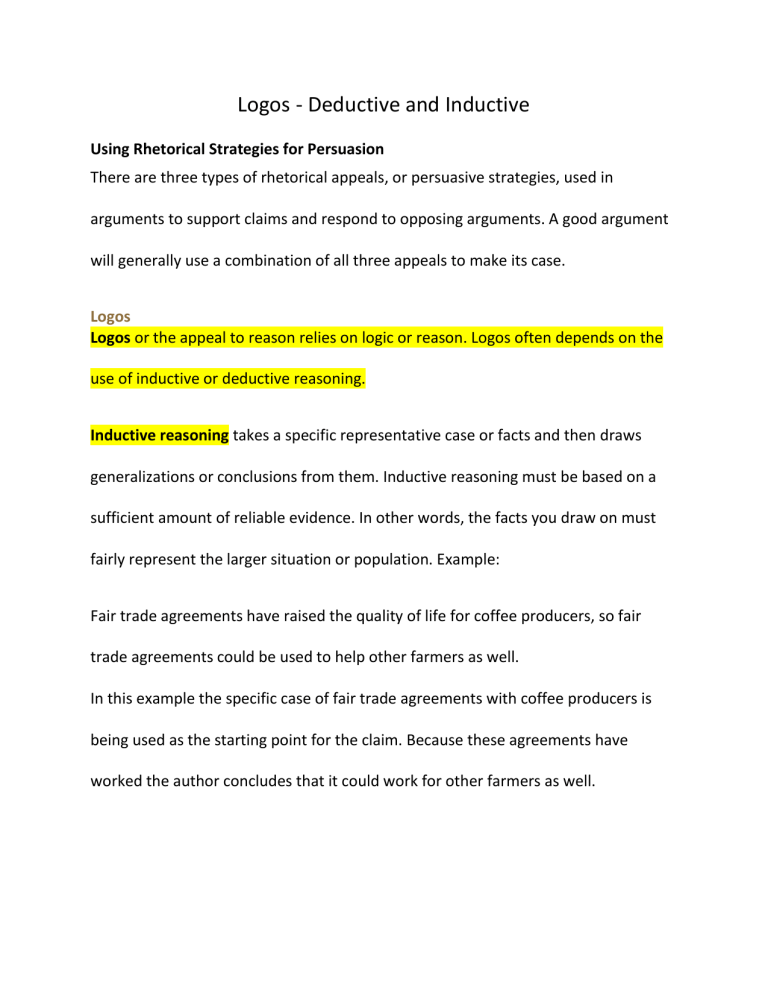 Rhetorical Strategies: Logos, Ethos, Pathos, Reasoning & Fallacies