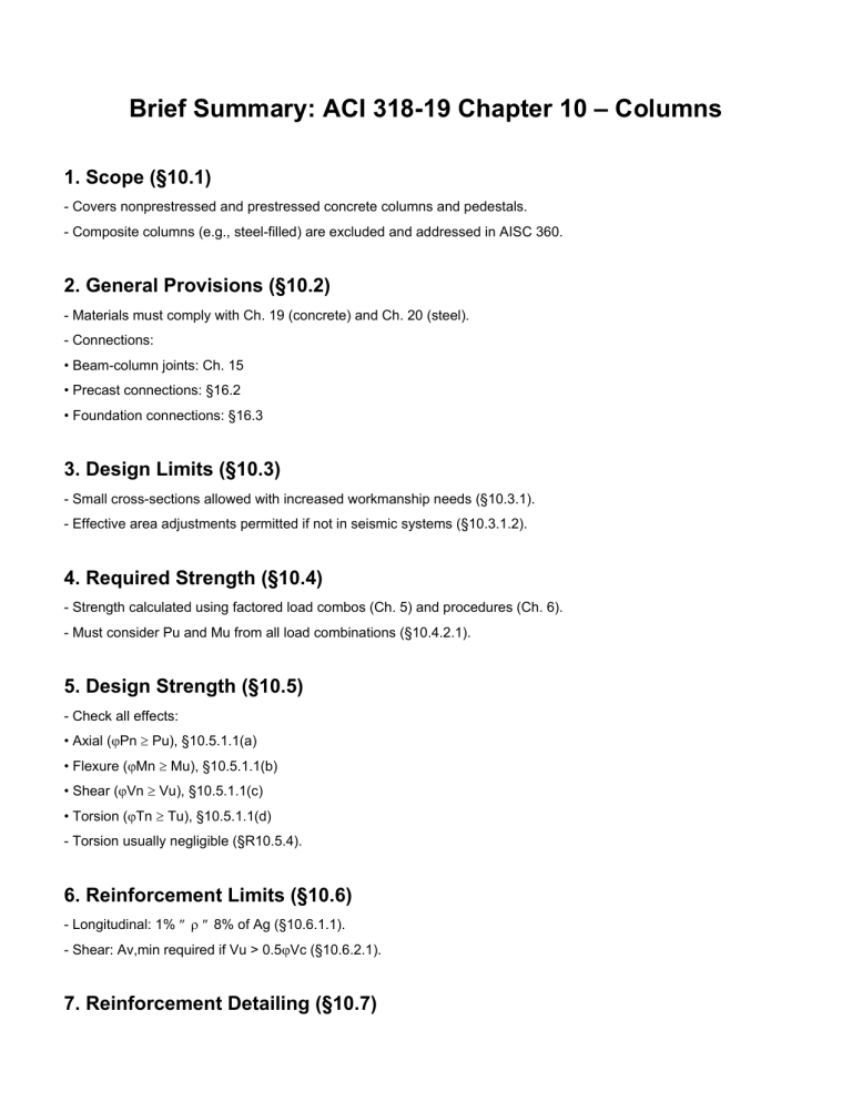 ACI 318-19 Column Design Summary
