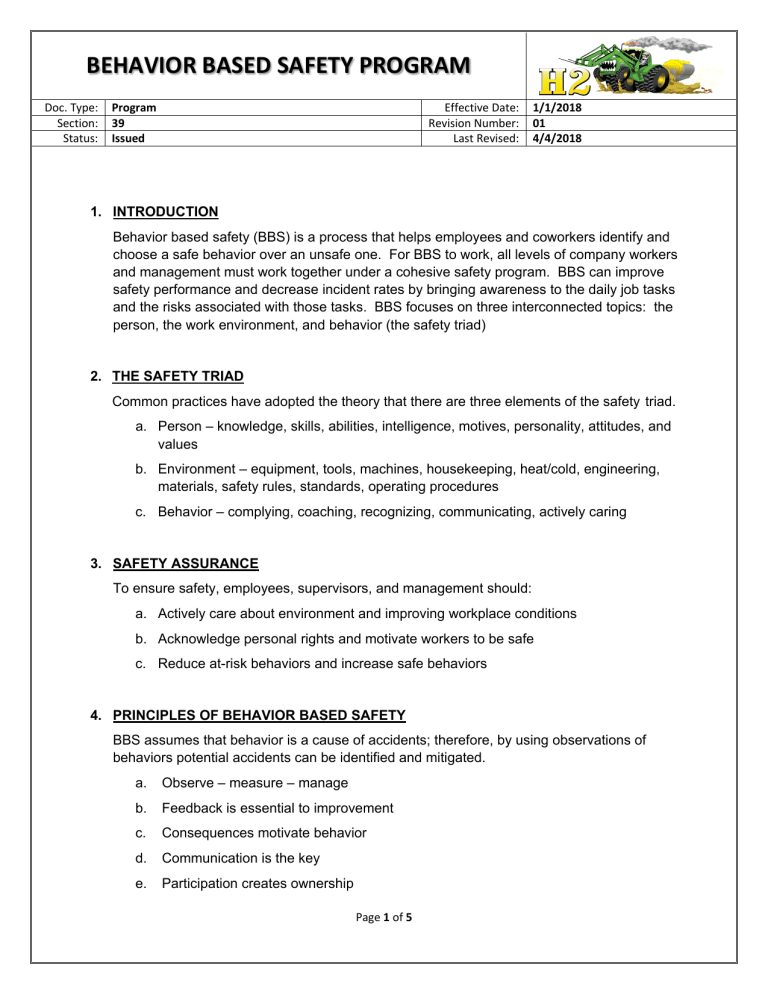 Behavior Based Safety Program: Improve Workplace Safety & Reduce Incidents
