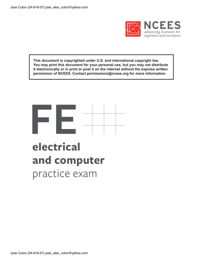 FE Electrical & Computer Practice Exam