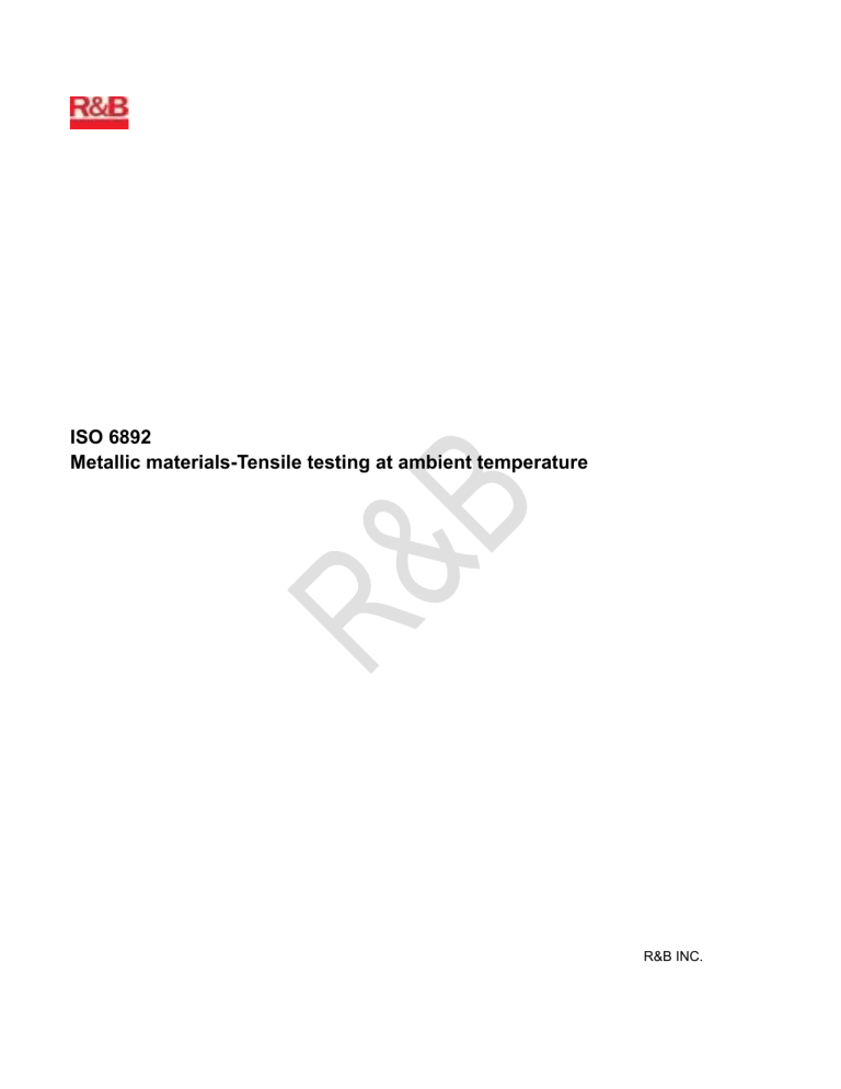 ISO 6892: 금속 재료의 인장 시험