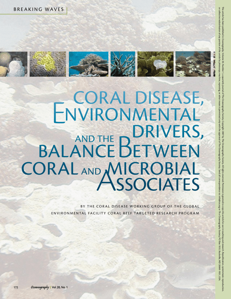 Coral Disease, Environmental Drivers, and Microbial Balance