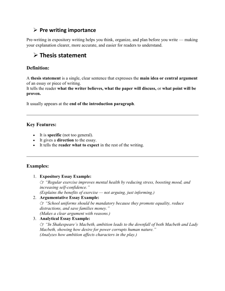 Academic Writing: Thesis Statements, Concluding Sentences & Pre-writing