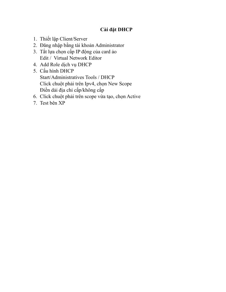 DHCP Server Installation Guide: Step-by-Step Configuration