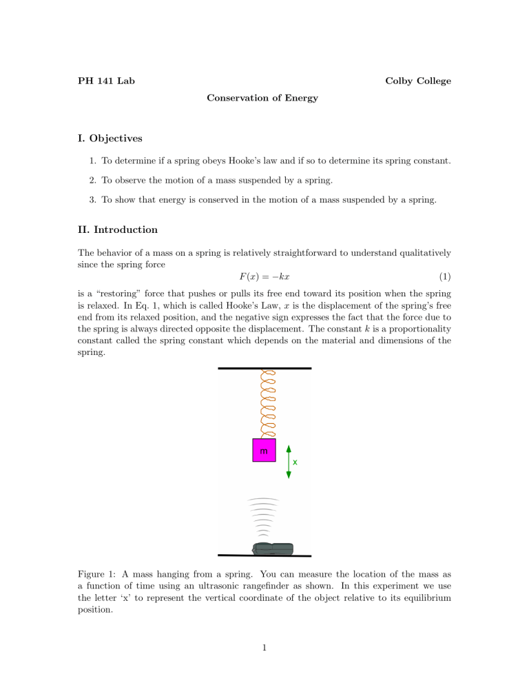 Conservation of Energy Lab: Hooke's Law & Spring Oscillations