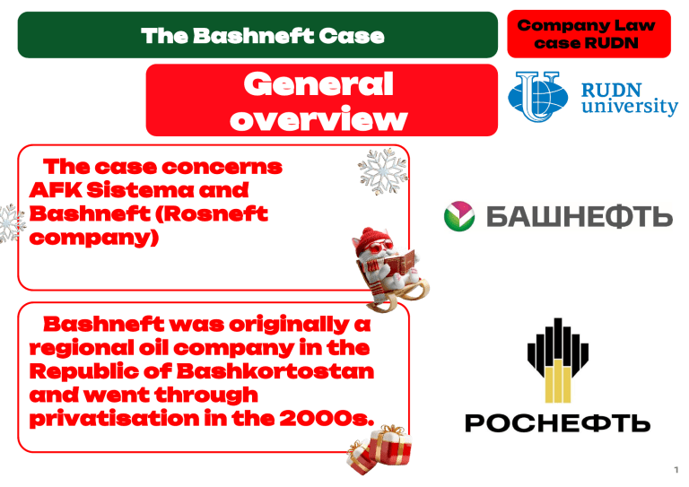 The Bashneft Case: Company Law Study at RUDN University