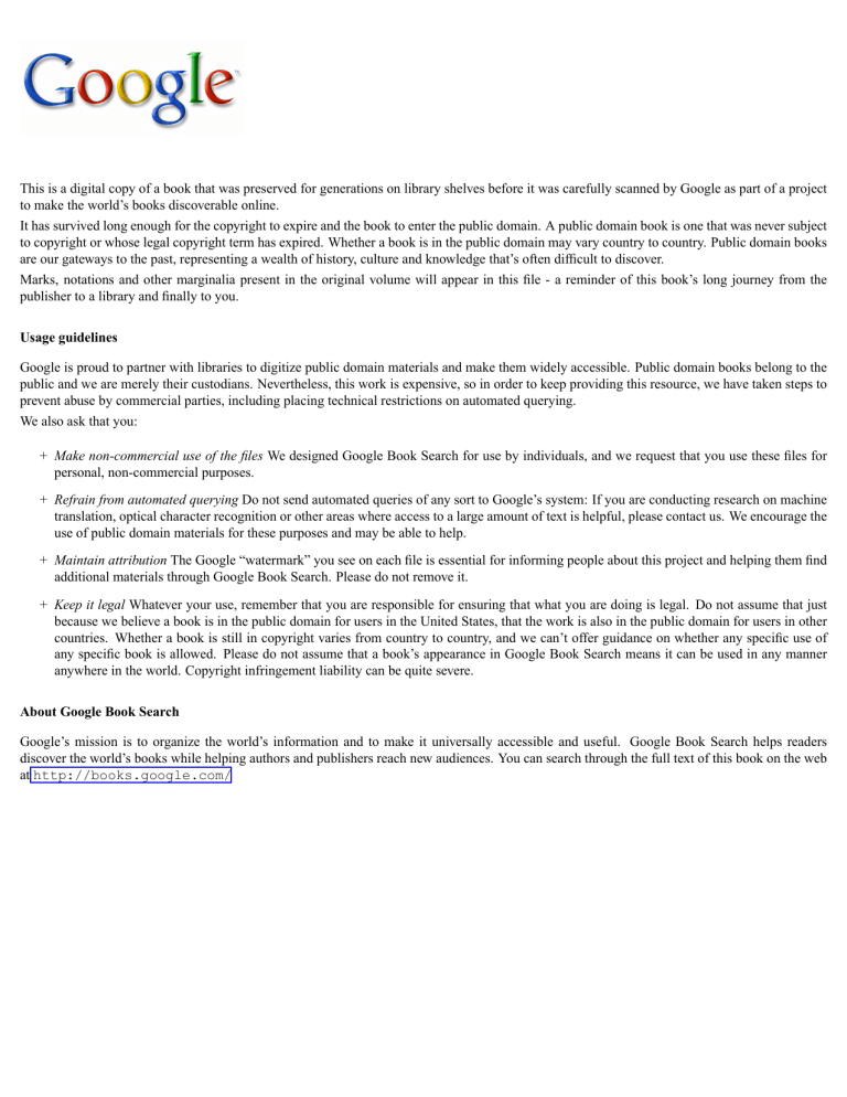 Google Books: Public Domain Usage & Guidelines