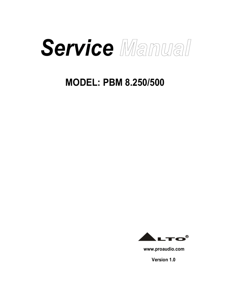 ALTO PMB8 Mixer Schematic Diagram