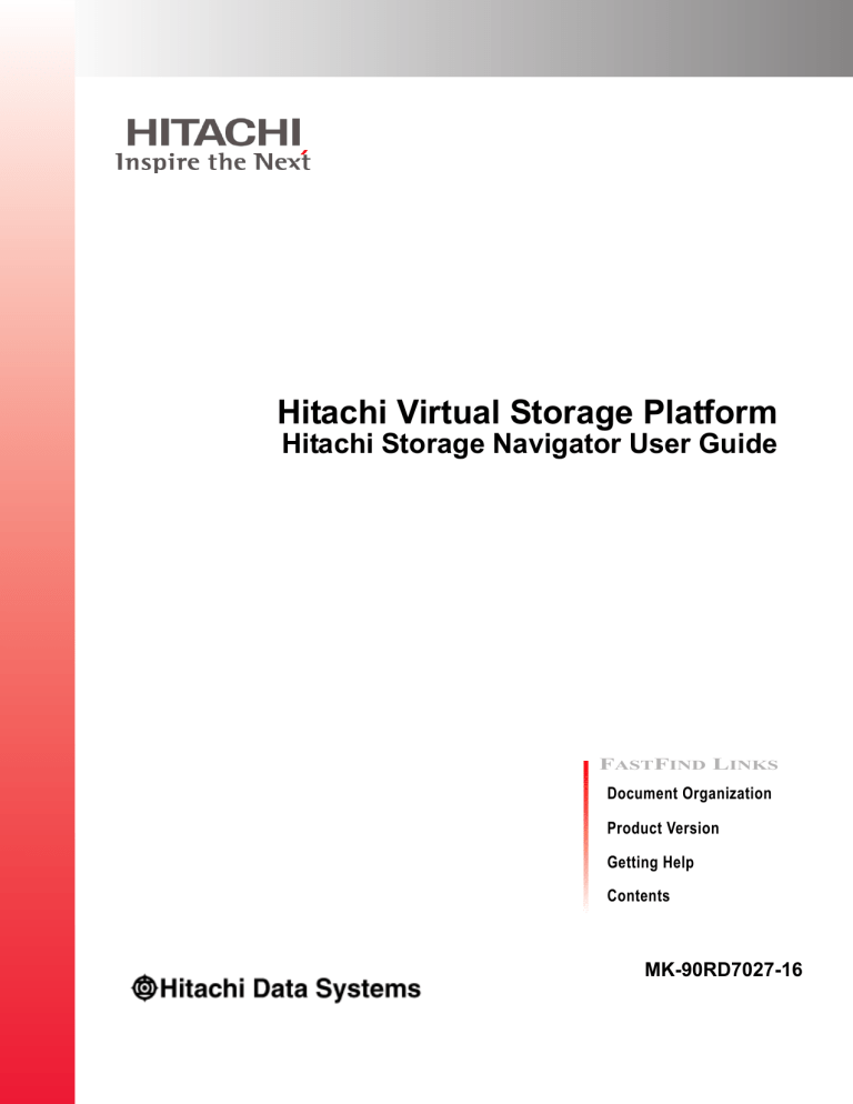 Hitachi VSP Storage Navigator User Guide | Setup & Management