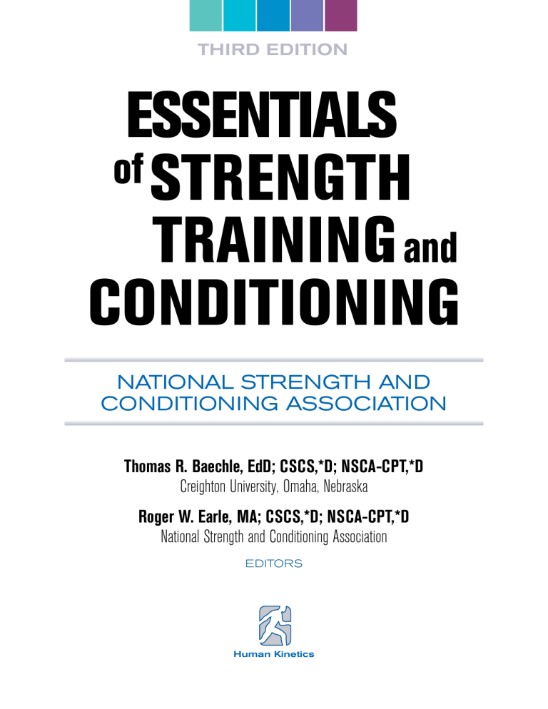 Essentials of Strength Training and Conditioning, 3rd Ed.