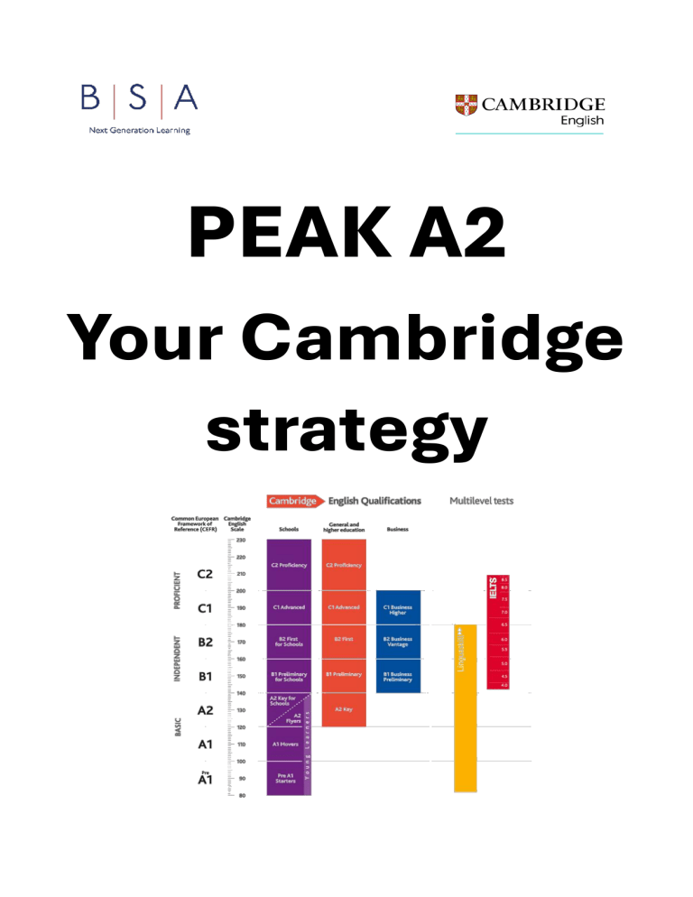 PEAK A2 Cambridge Exam Strategy Coursebook