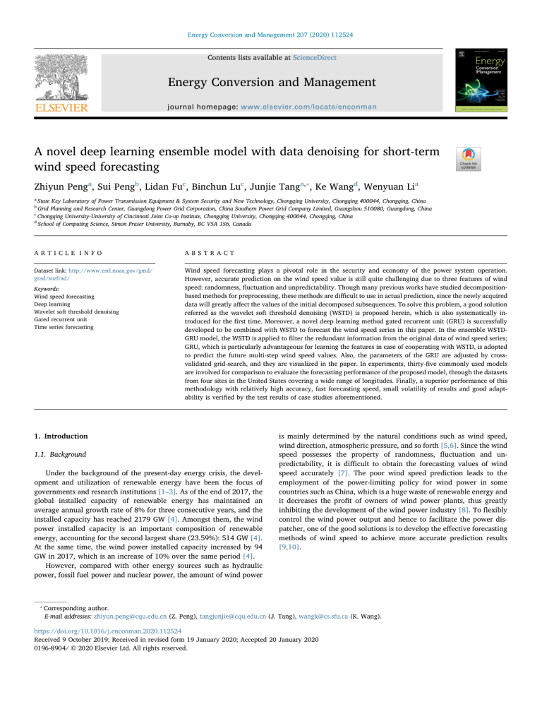 Novel Deep Learning Ensemble for Wind Speed Forecasting with Denoising