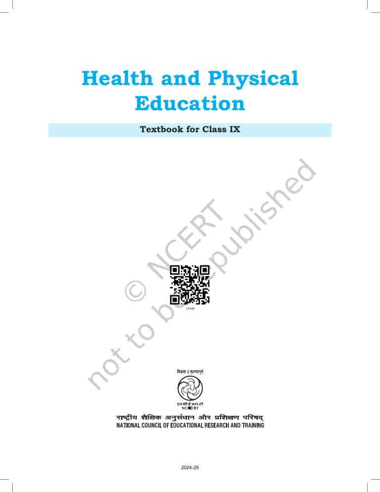Health and Physical Education Textbook for Class IX (2024-25) - NCERT