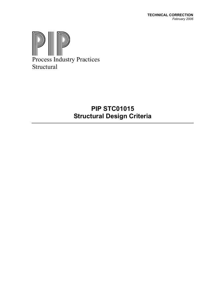 Structural Design Criteria: Process Industry Practices
