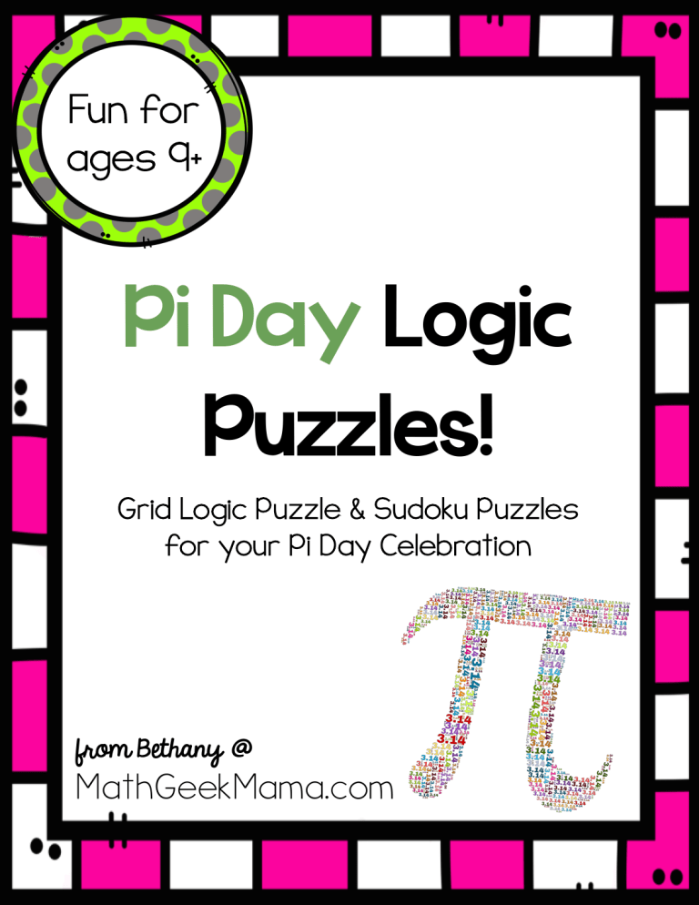 Pi Day Logic Puzzles for Kids