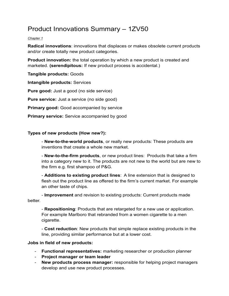 Product Innovations Summary: Types, Process, Strategy & Management
