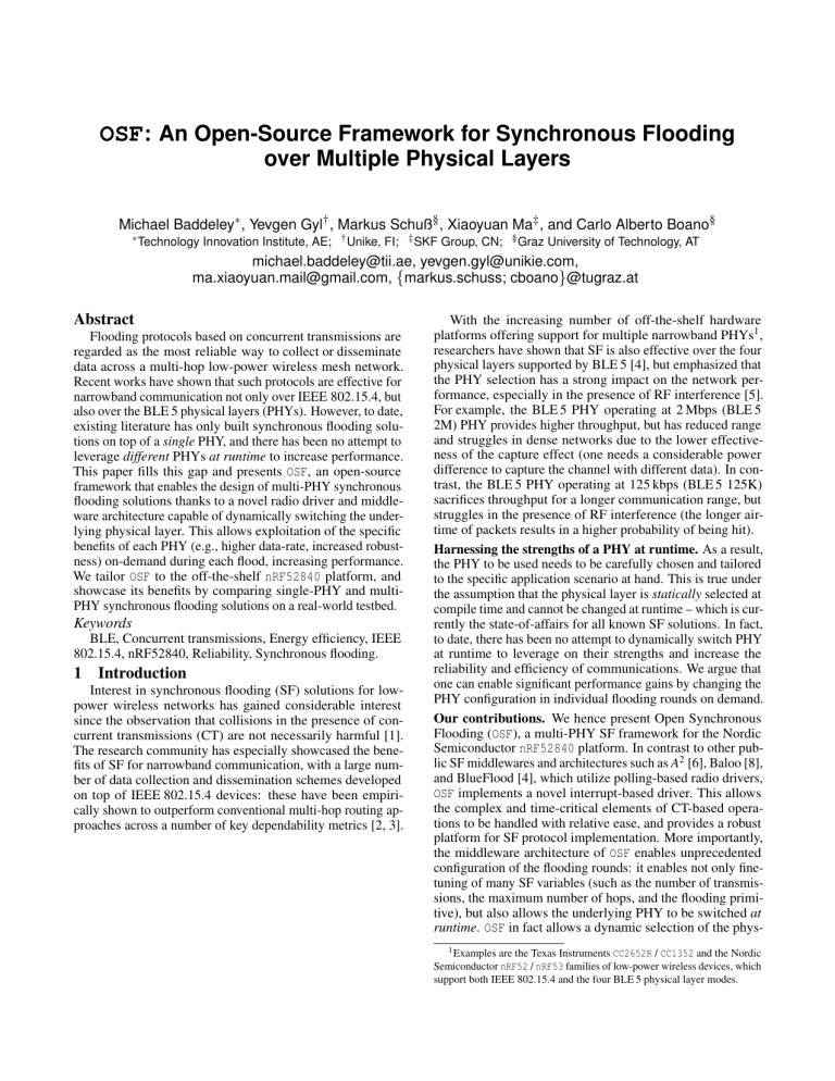 OSF: Multi-PHY Synchronous Flooding Framework