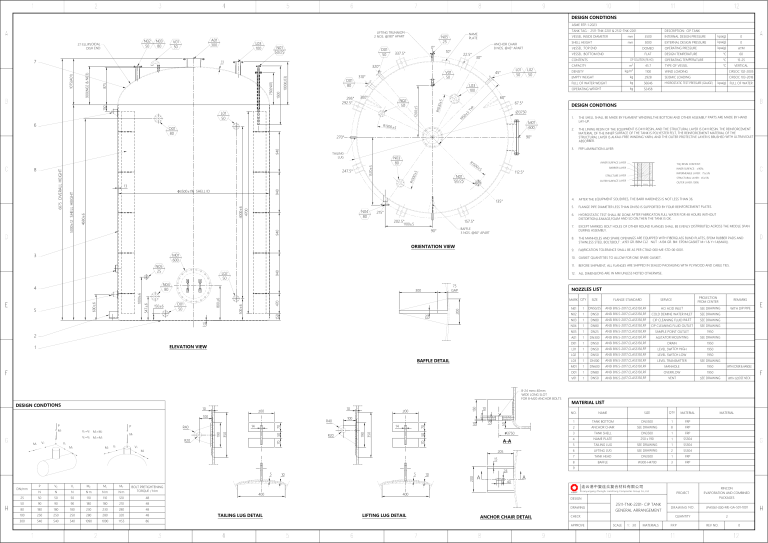 CIP Tank General Arrangement Drawing