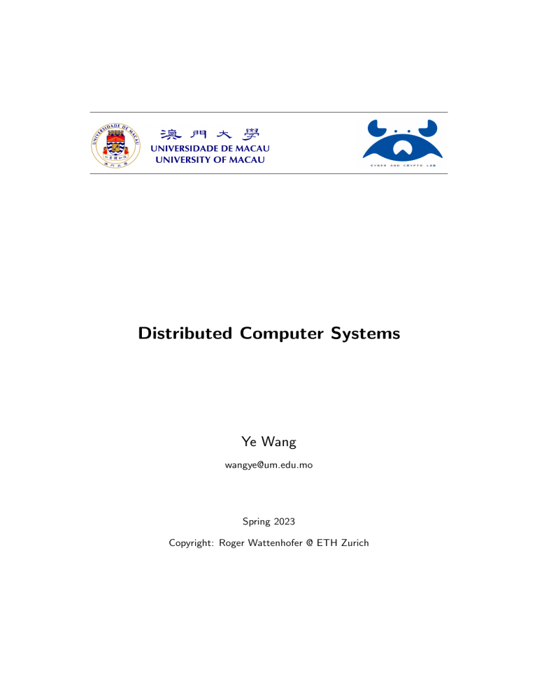 Distributed Computer Systems Course Material