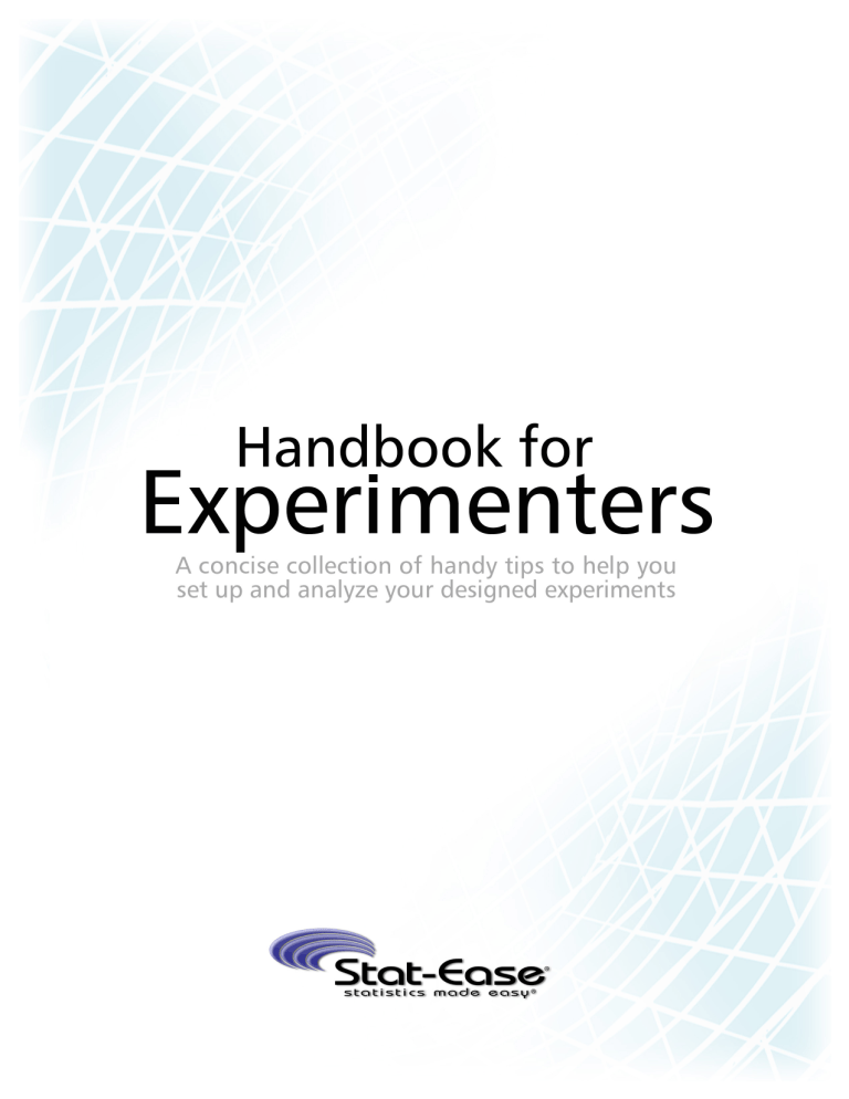 Handbook for Experimenters: Design of Experiments Guide