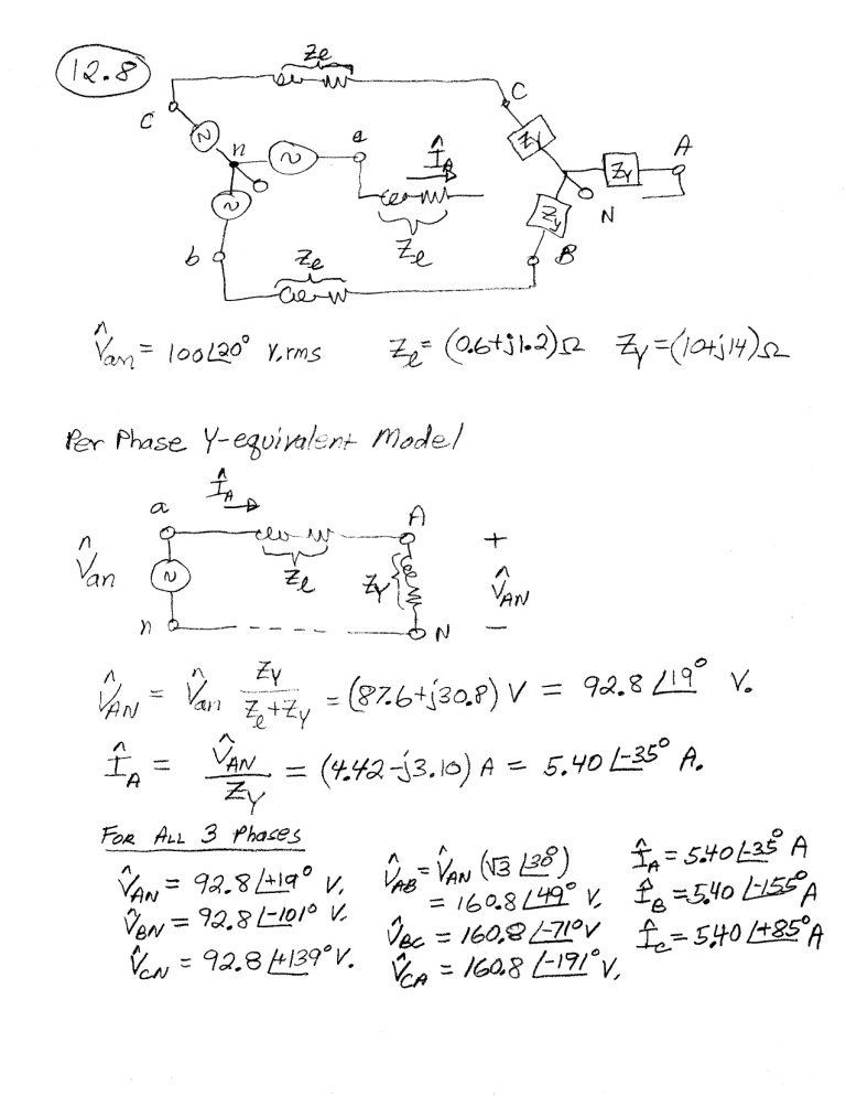 Three-Phase Circuit Analysis Problem Set
