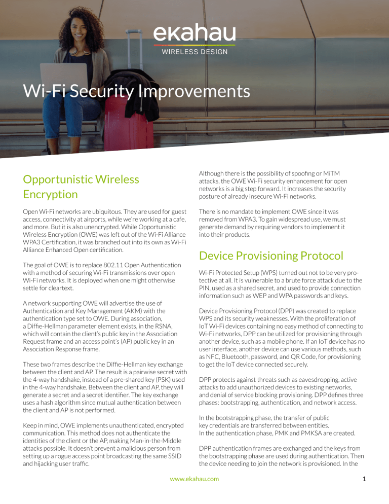 Wi-Fi Security: OWE, DPP, and WPA3 Improvements