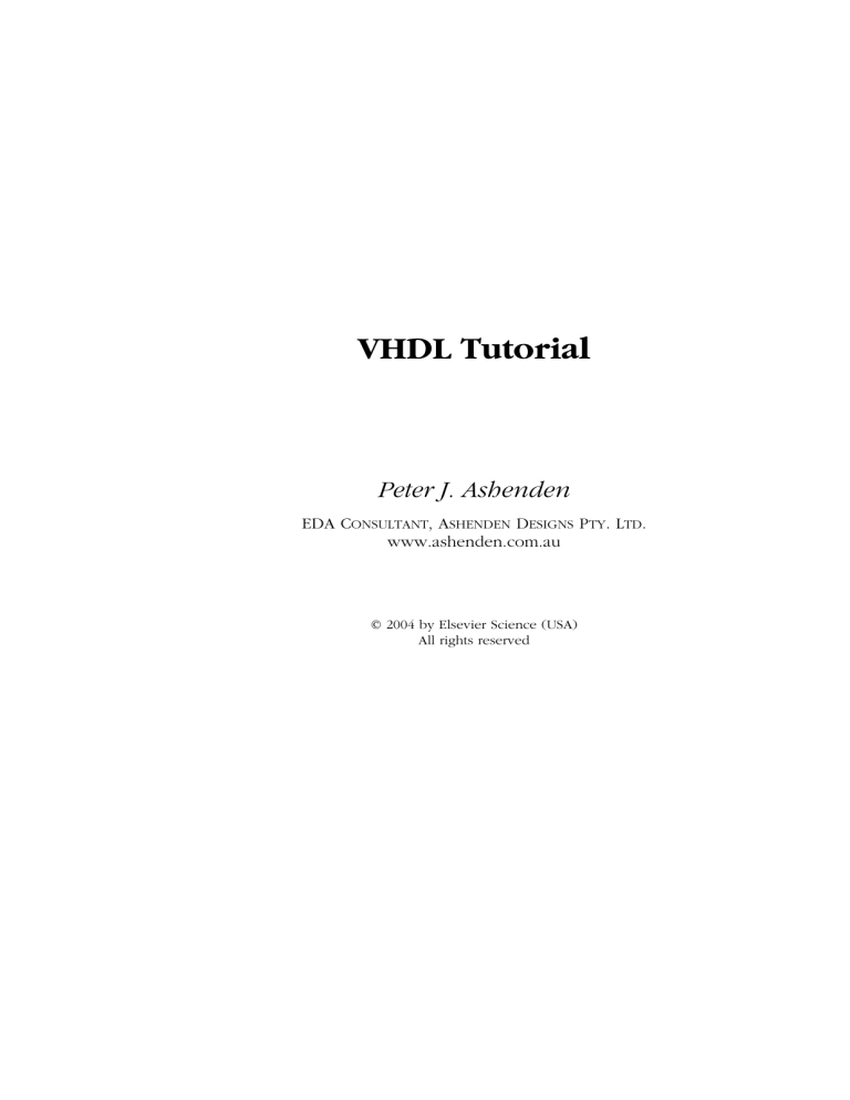 VHDL Tutorial: Modeling Digital Systems with VHDL