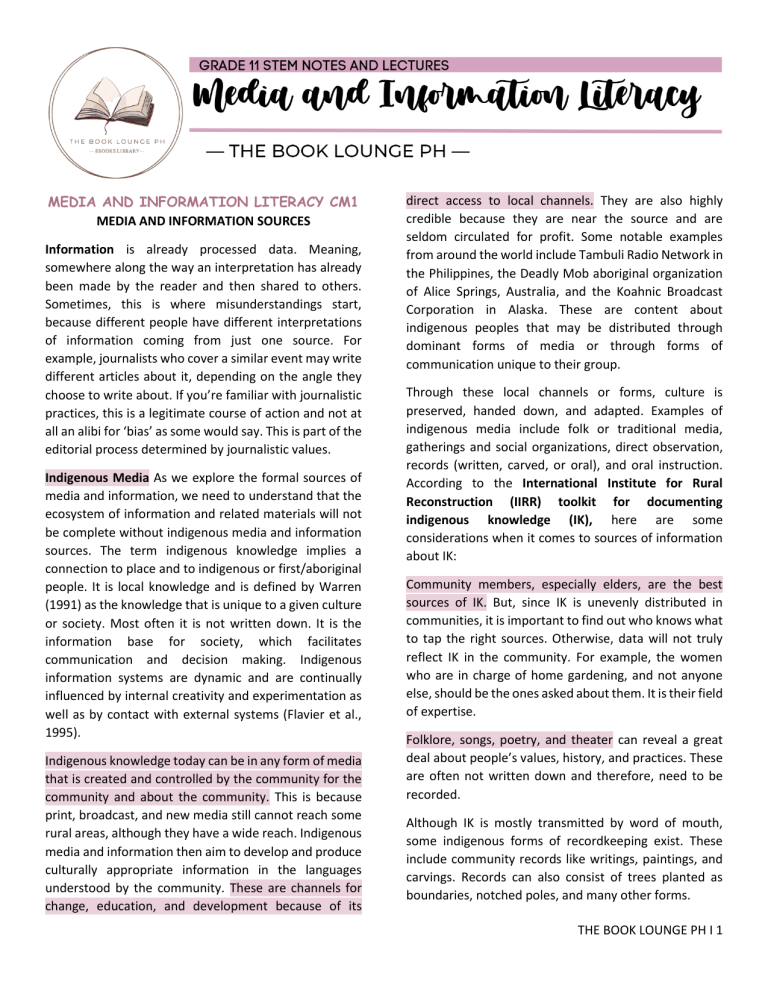 Media and Information Literacy: Sources & Credibility