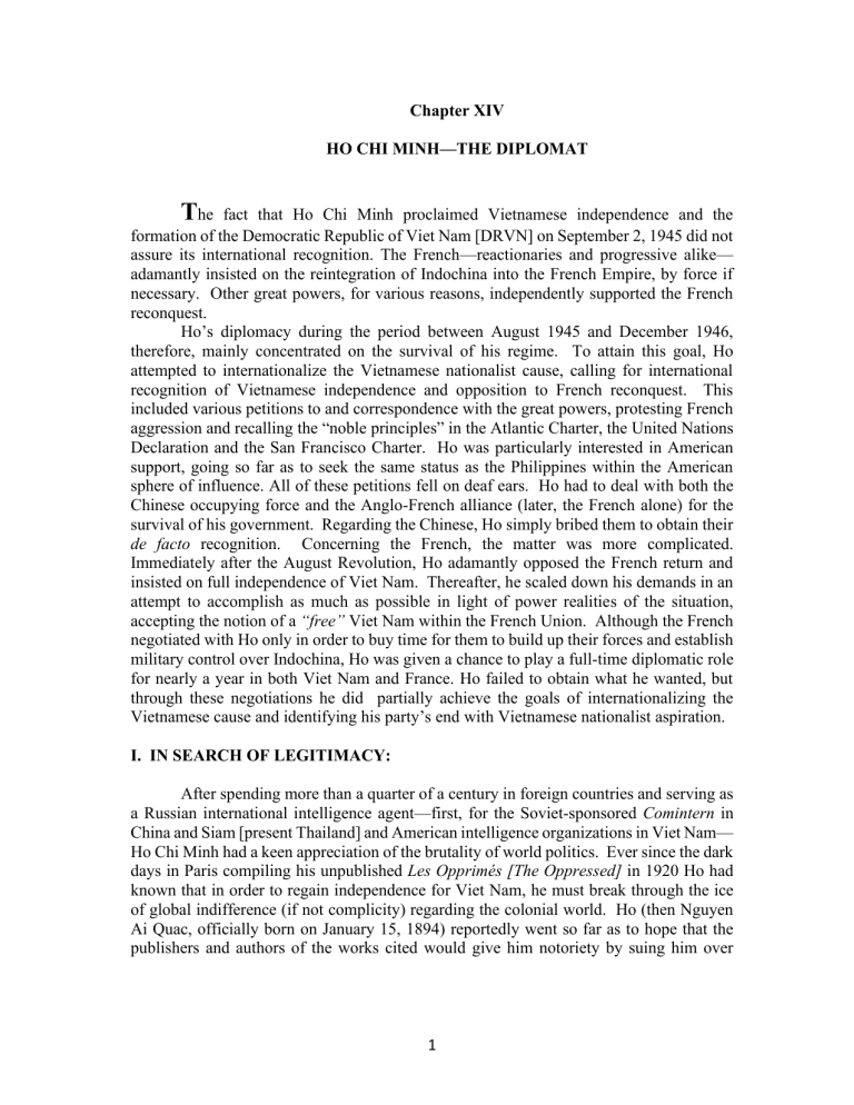 Ho Chi Minh: The Diplomat - Vietnamese Independence