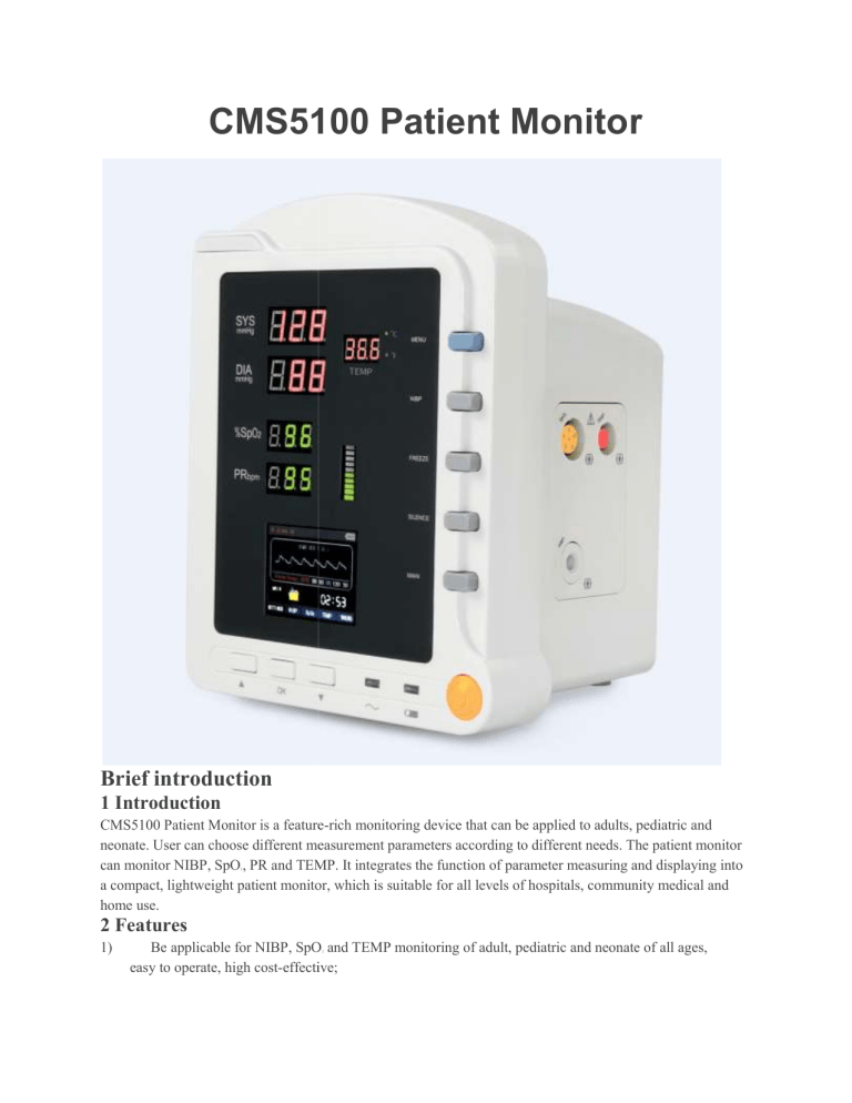 CMS5100 Patient Monitor User Manual