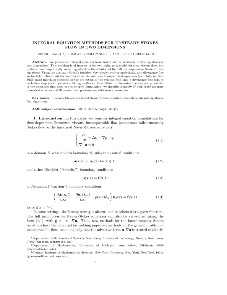 Unsteady Stokes Flow: Integral Equation Methods in 2D