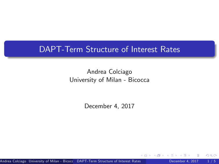 Term Structure of Interest Rates Presentation