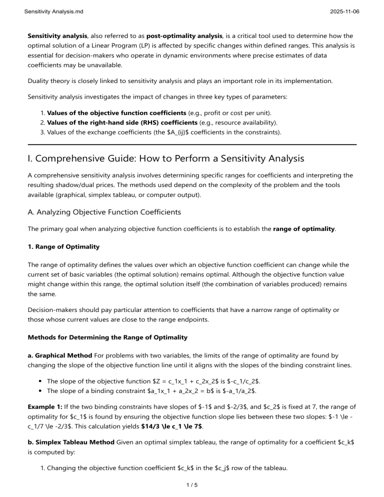 Sensitivity Analysis in Linear Programming: A Comprehensive Guide
