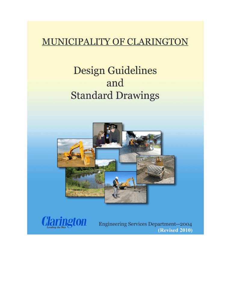 Clarington Engineering Design Guidelines & Standard Drawings Manual