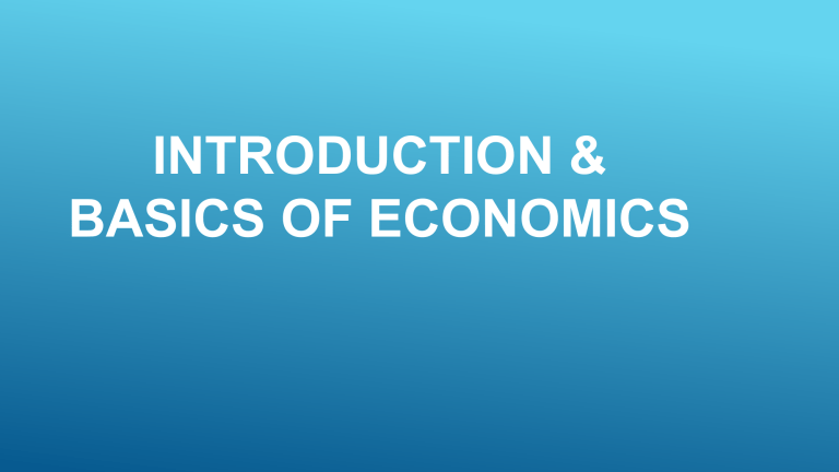 Introduction to Economics: Scarcity, Resources, and Trade