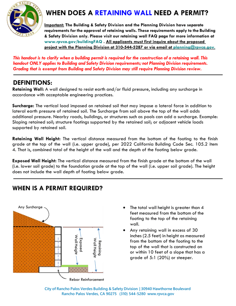 Retaining Wall Permit Guide: Rancho Palos Verdes