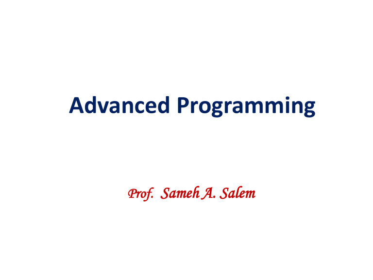 Advanced Programming Course: Java, OOP Concepts & Basics