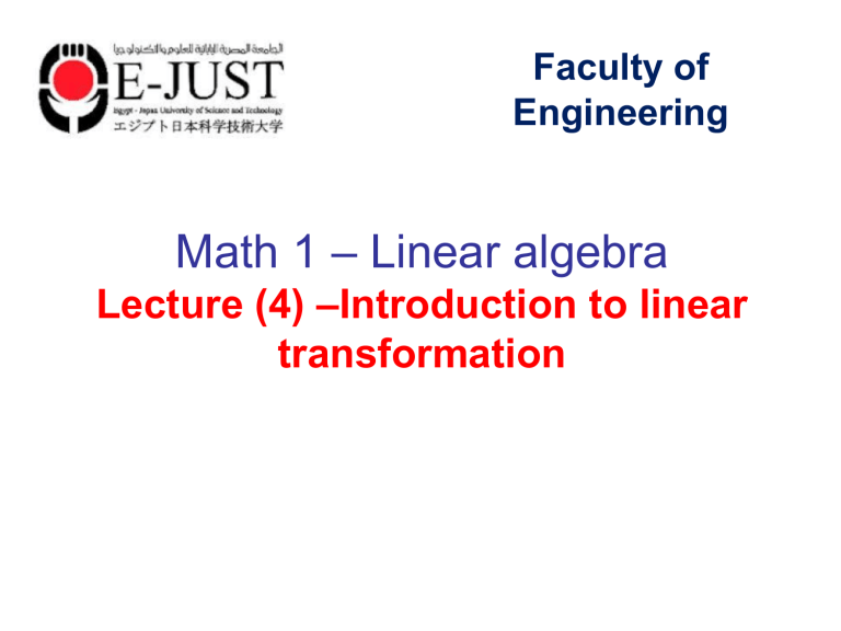 Linear Transformations: Introduction to Linear Algebra