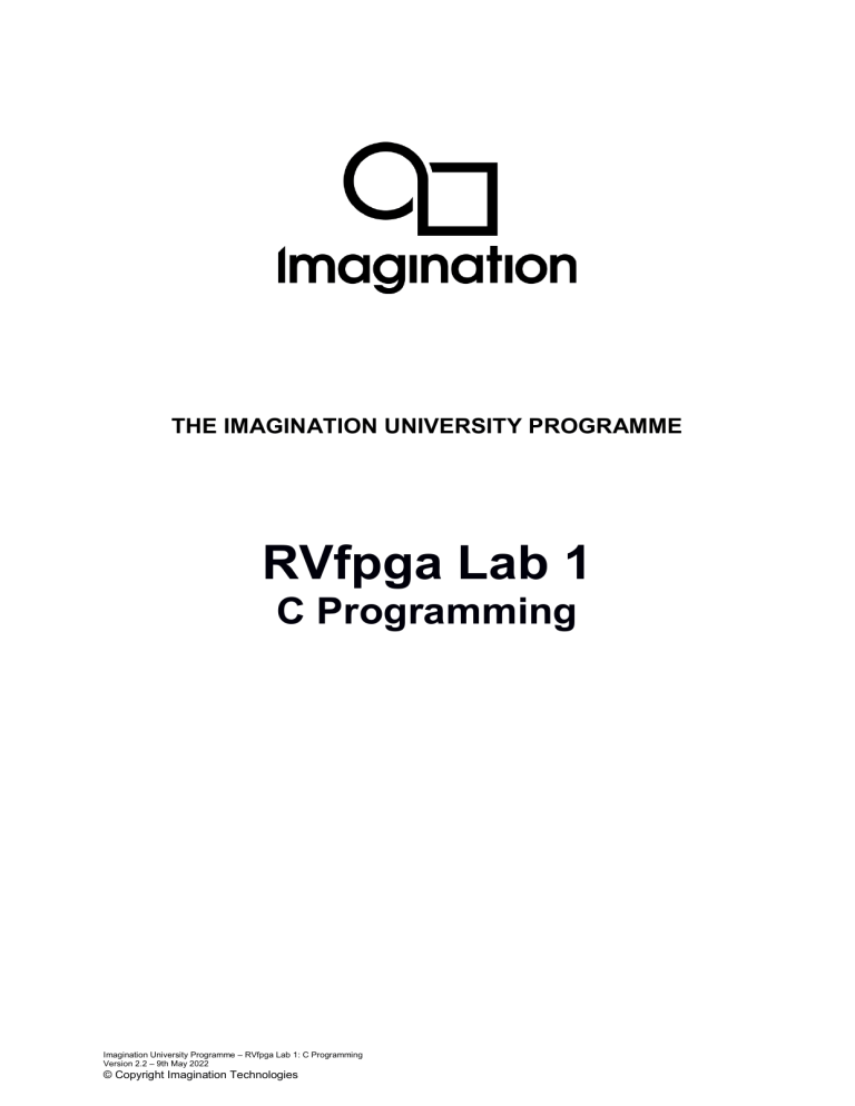 RVfpga Lab 1: C Programming on Nexys A7 FPGA