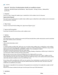 SAP Note 2931176: Authorization Checks on Condition Screens Overview