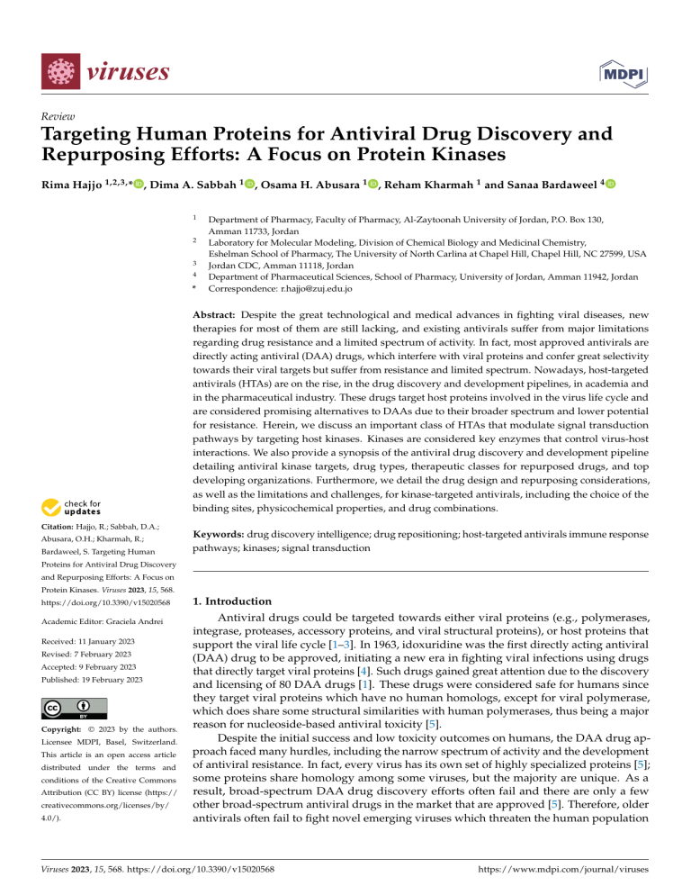 Targeting Human Proteins for Antiviral Drug Discovery & Repurposing